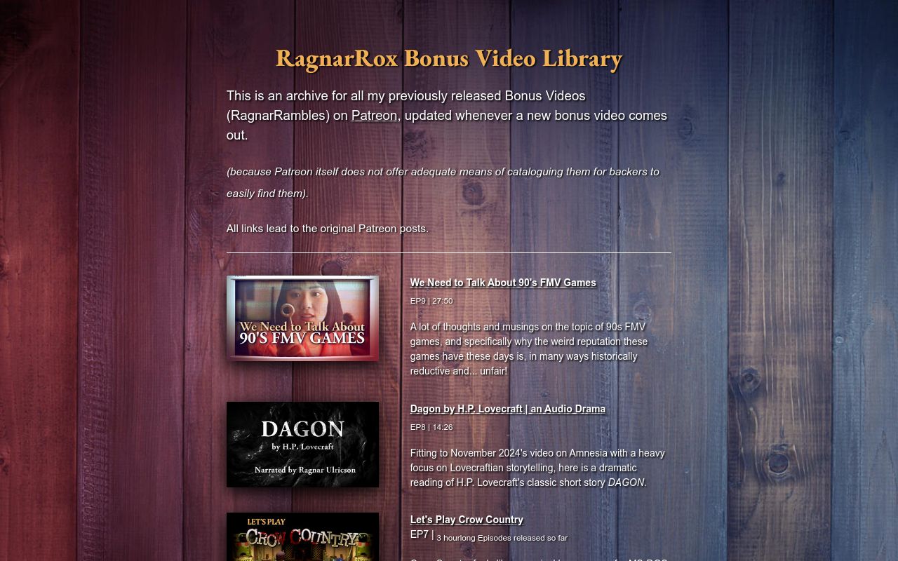 RagnarRox Bonus Video Library